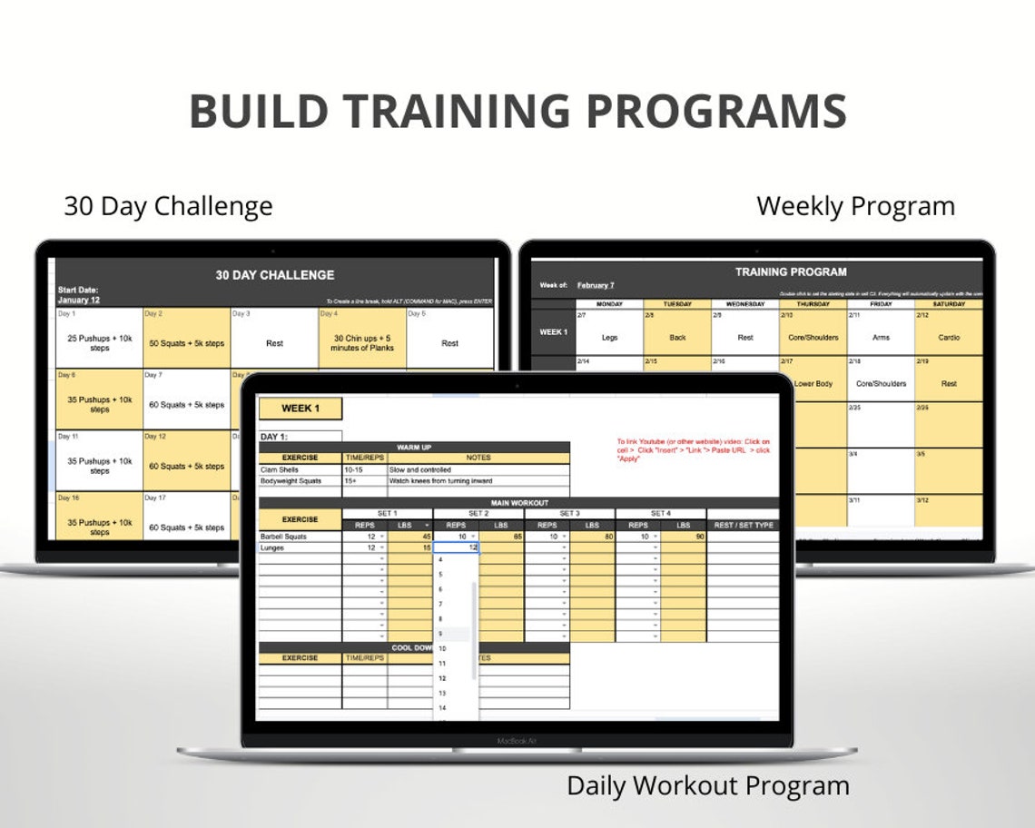 Personal Trainer Program Template for Personal Digital Training ...