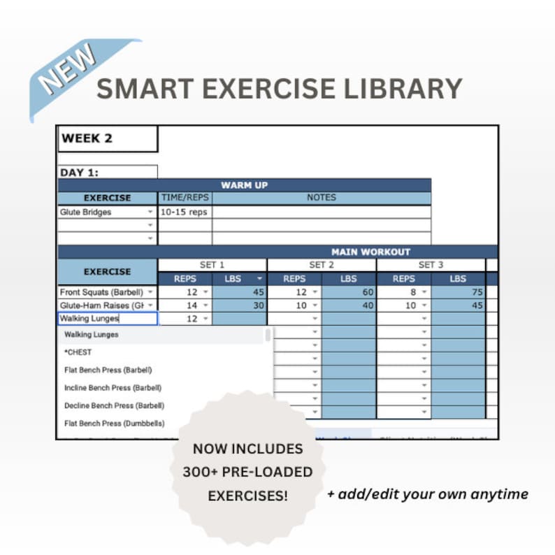 Personal Training Client Template Forms BUNDLE / Exercise Library ...