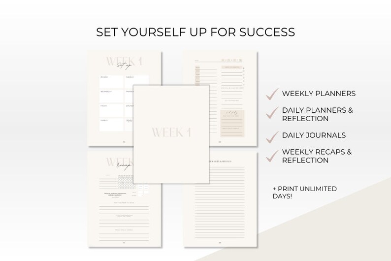 Printable Fitness Planner & Tracker Journal - Guided Daily/weekly ...