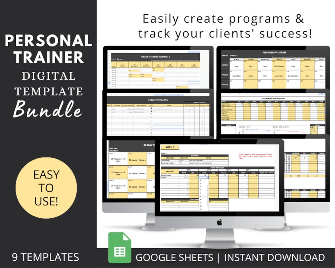 Personal Trainer Program Template for Personal Digital Training ...