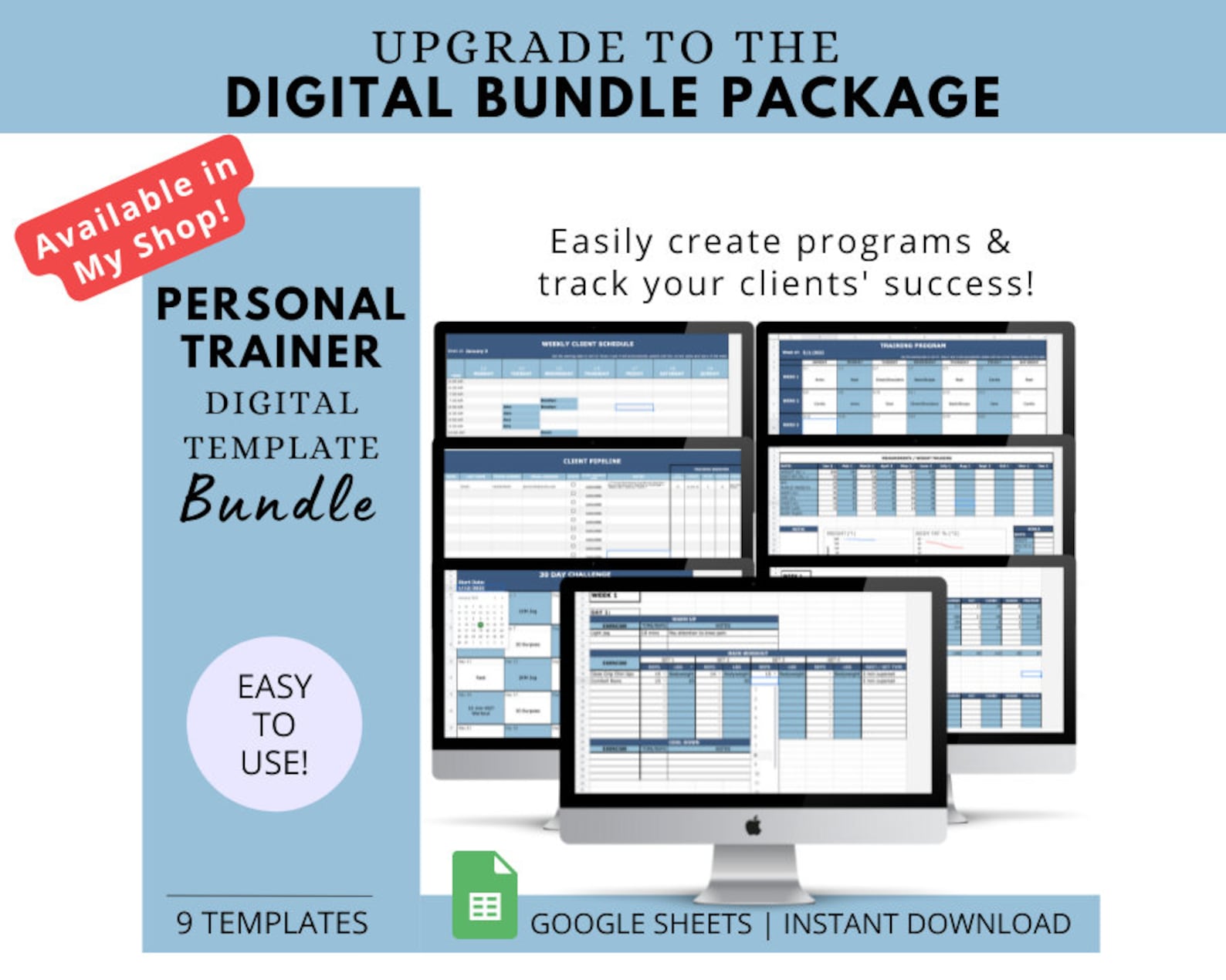 Printable Workout Tracker for Personal Training / Exercise Log ...