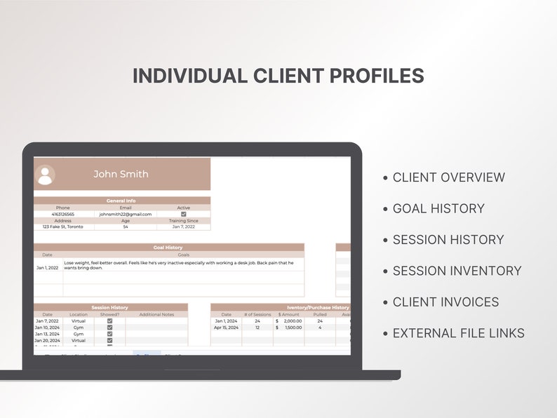 Personal Trainer Client Management Template: CRM & Progress Tracker ...