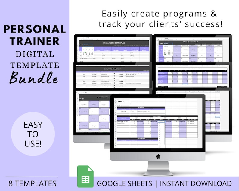 Fitness Trainer Exercise Program Bundle / Personal Training Client ...