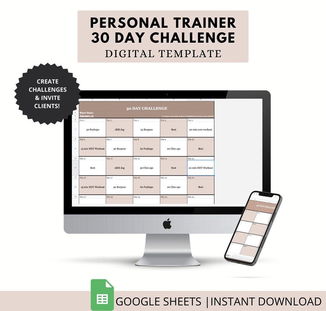 Personal Trainer 30 Day Challenge Template - Personal Training ...