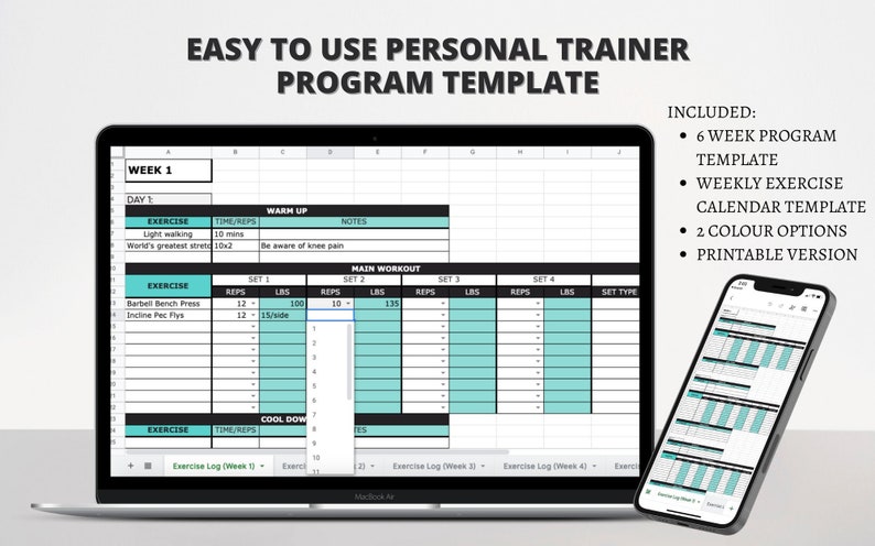 Personal Trainer Program Template / Electronic PDF Version | Etsy