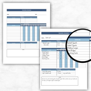 Printable Personal Training Program Sheet Templates - for Personal ...