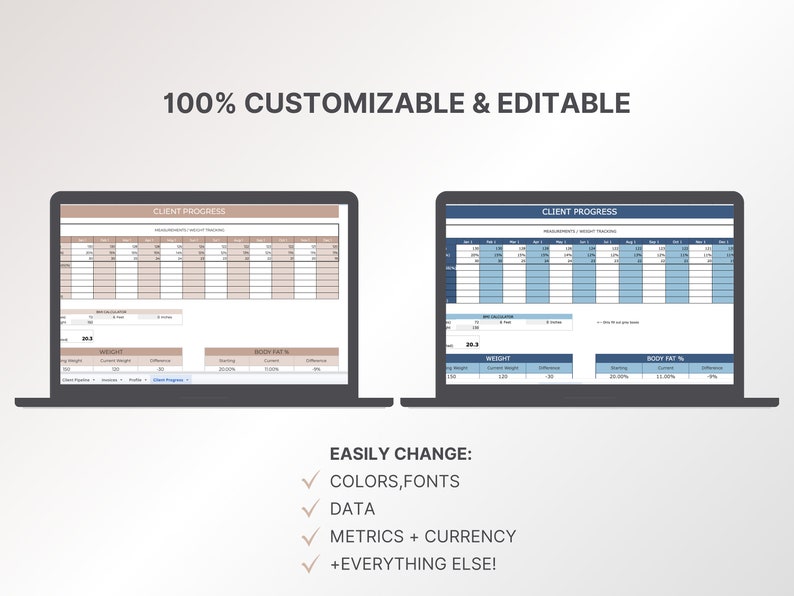 Personal Trainer Client Management Template: CRM & Progress Tracker ...