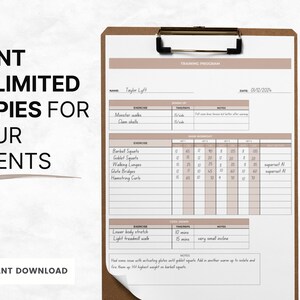 Printable Personal Training Program Sheet Templates - for Personal ...