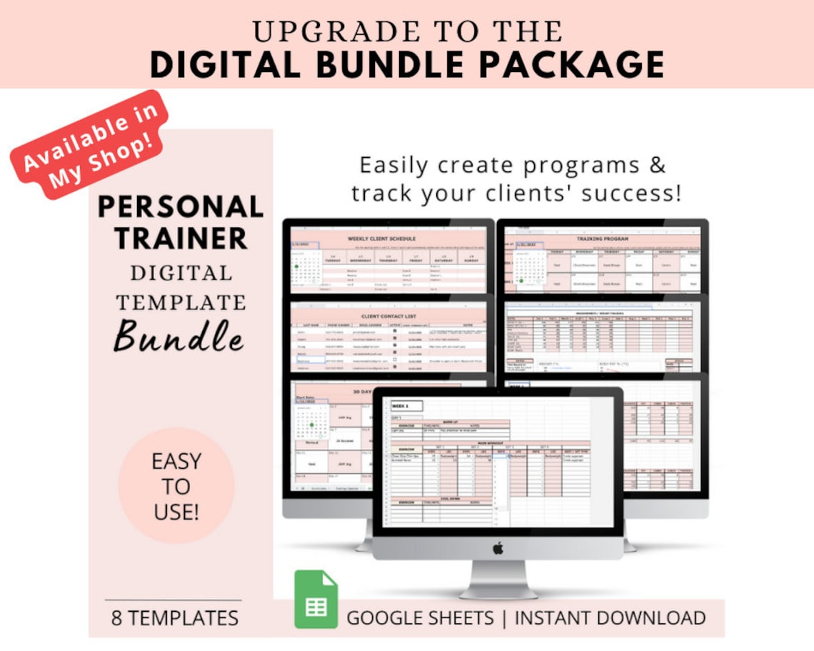 Personal Training Program Template: Printable Fitness Planner (PDF ...