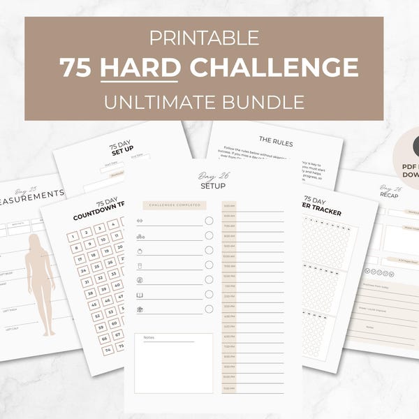 75 Hard Printable - Etsy