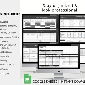 Personal Training Template, Digital Workout Program, Exercise Planner ...