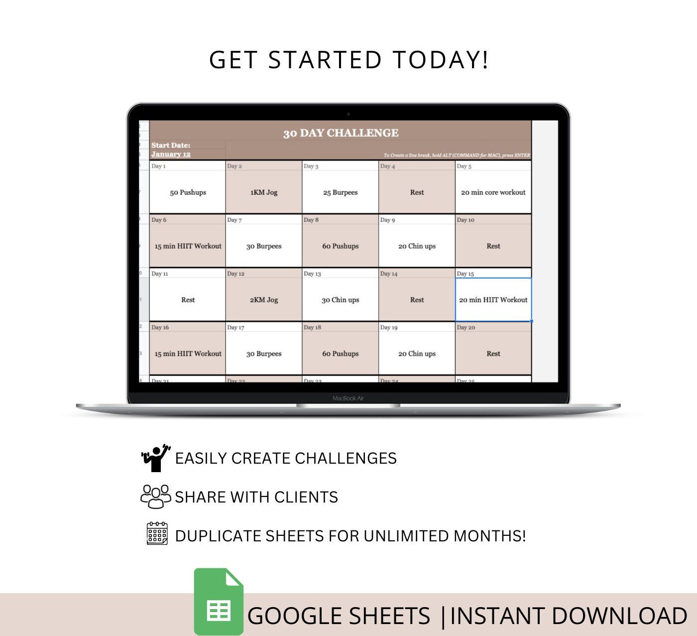 Personal Trainer 30 Day Challenge Template - Personal Training ...