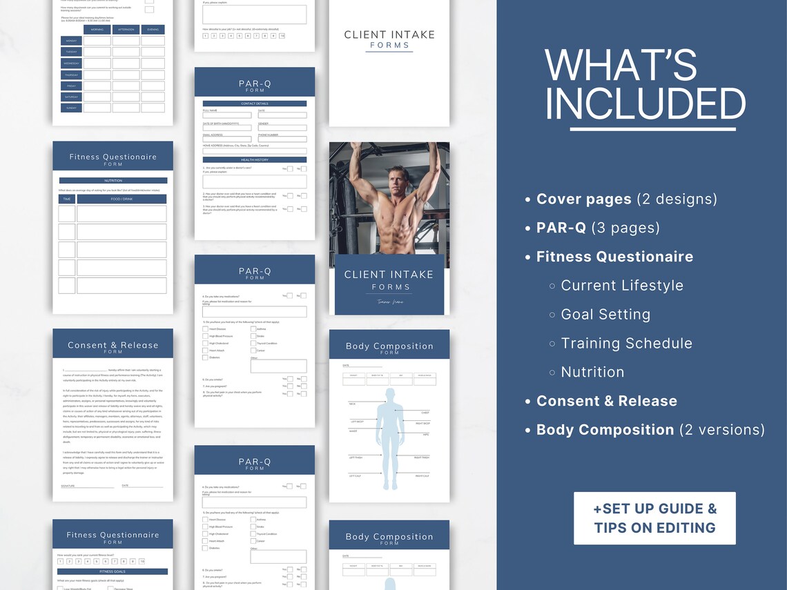 Personal Trainer Client Intake Forms: Editable Templates (PDF) - Etsy