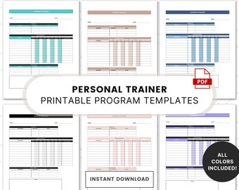 Workout Tracker Templates Printable / Personal Training Template / PDF ...