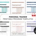 Printable Personal Training Program Sheet Templates - for Personal ...