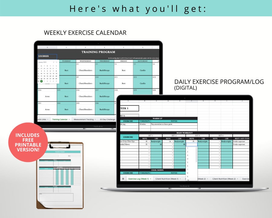Personal Trainer Program Template NASM / Electronic + PDF Version + PT ...
