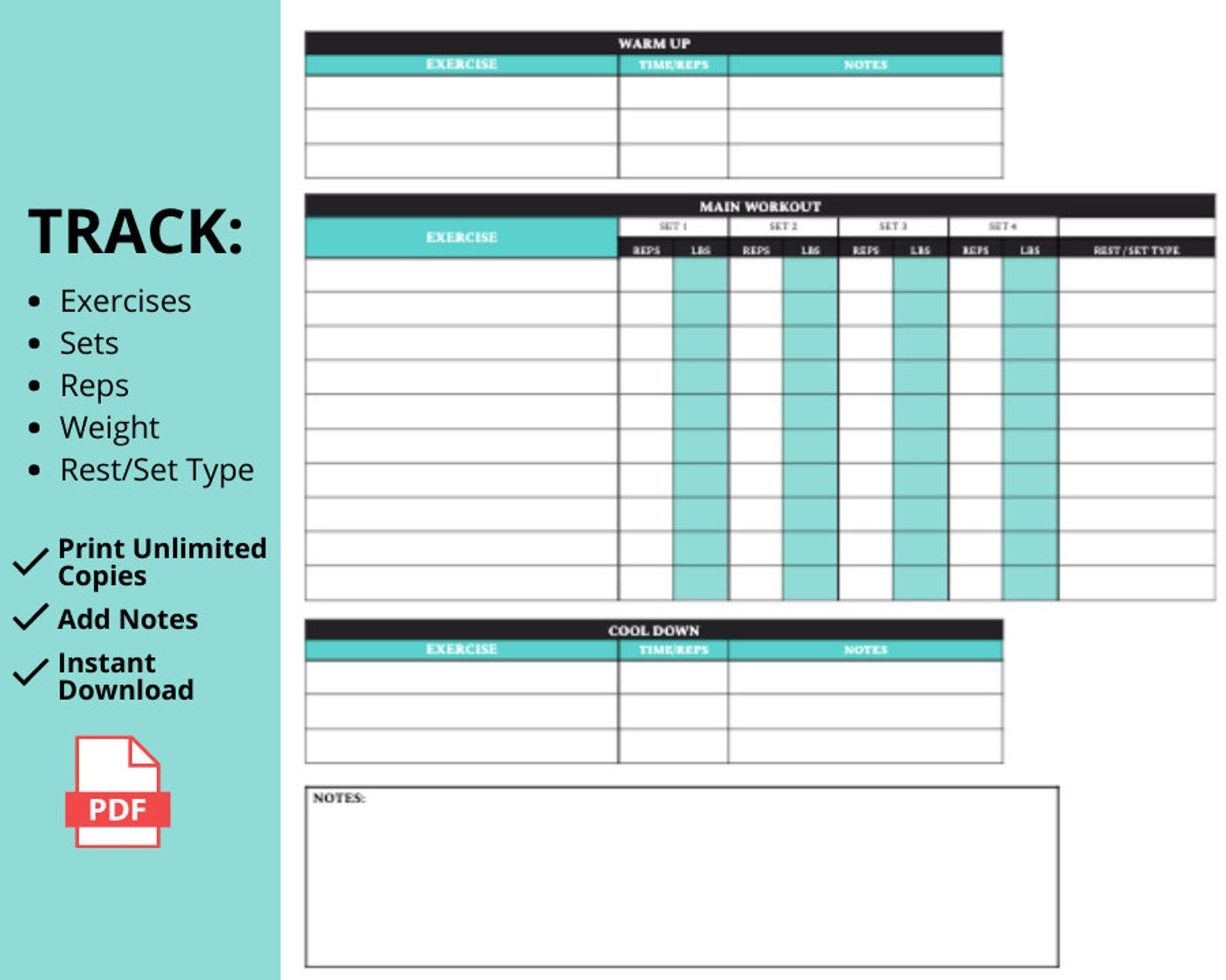 Printable Personal Training Program Template: Fitness Planner (PDF) - Etsy