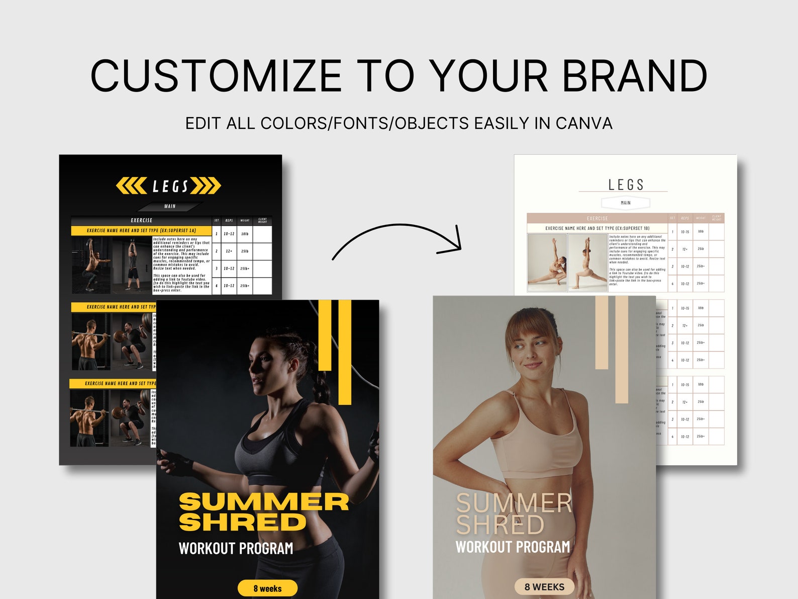 Personal Trainer Program Templates: Customizable Fitness E-book (PDF) - Etsy
