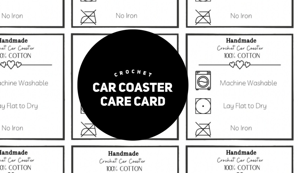 Crochet Car Coaster Care Card/ready to Print/png/digital Download ...