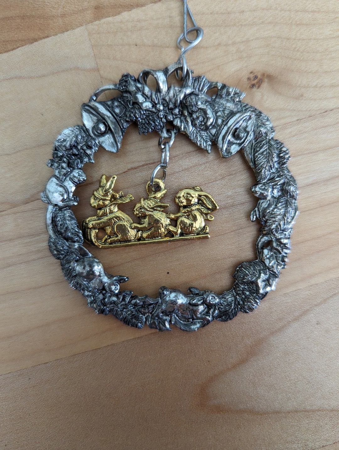 ARTHUR COURT Rabbit Bunny Christmas Ornament to Sledding Bunnies XMAS ...