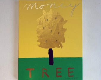 Money Tree (pink) Acrylic Painting on Canvas by Artist Jerry Kott - Etsy