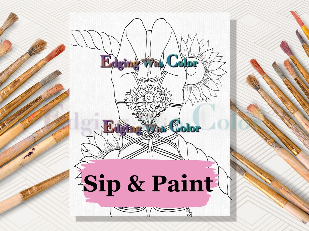 Mature Erotic Art/ Sip and Paint/ Pre-drawn Canvas / Kink Art / Paint ...