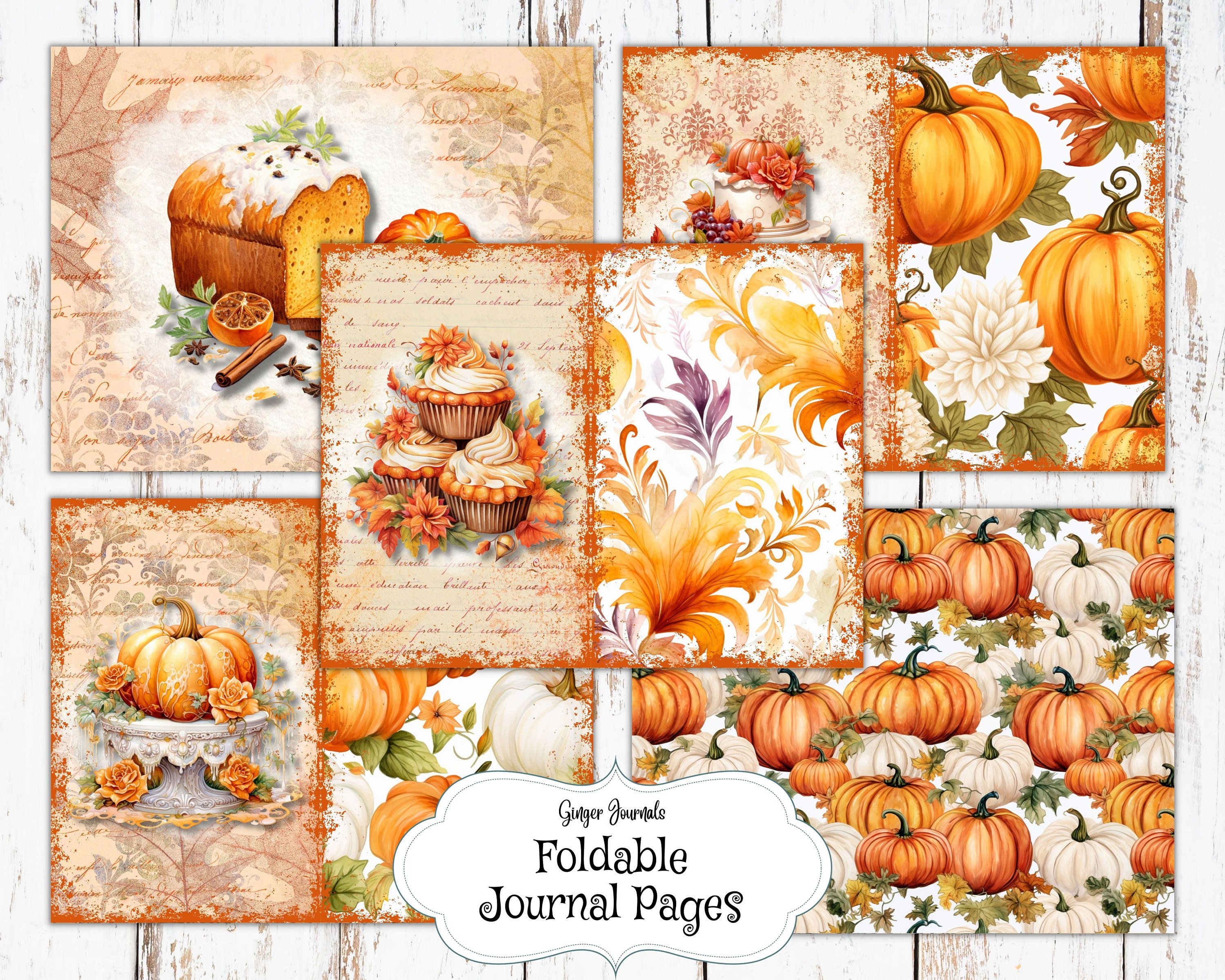 Pumpkin Junk Journal Kit, Junk Journal Printable, Pumpkin Ephemera ...