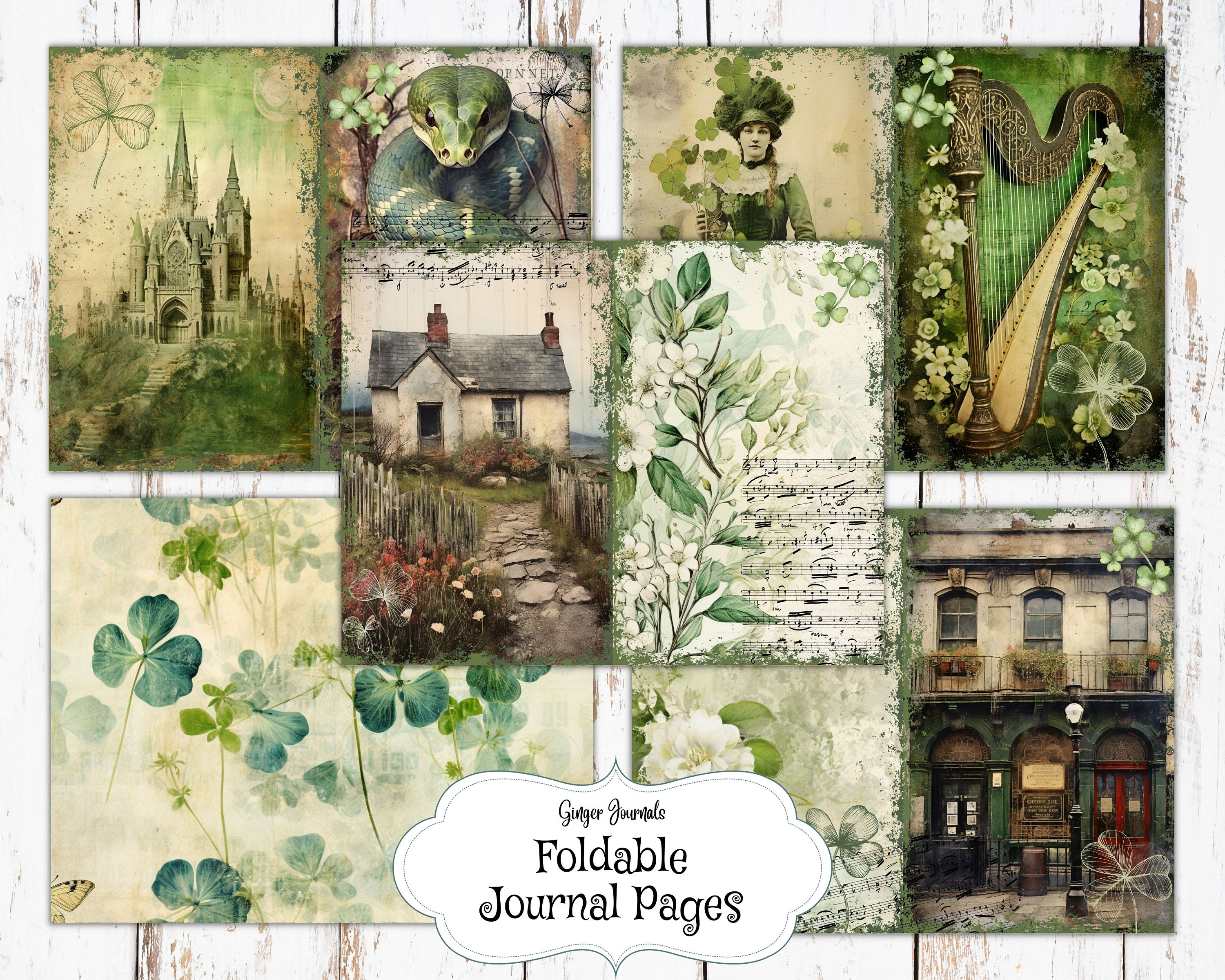 Vintage Irish Junk Journal Kit, Junk Journal Printable, Irish Journal ...