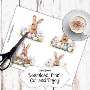 Adorable Easter Bunny Fussy Cuts, Easter Junk Journal Kit, Junk Journal ...