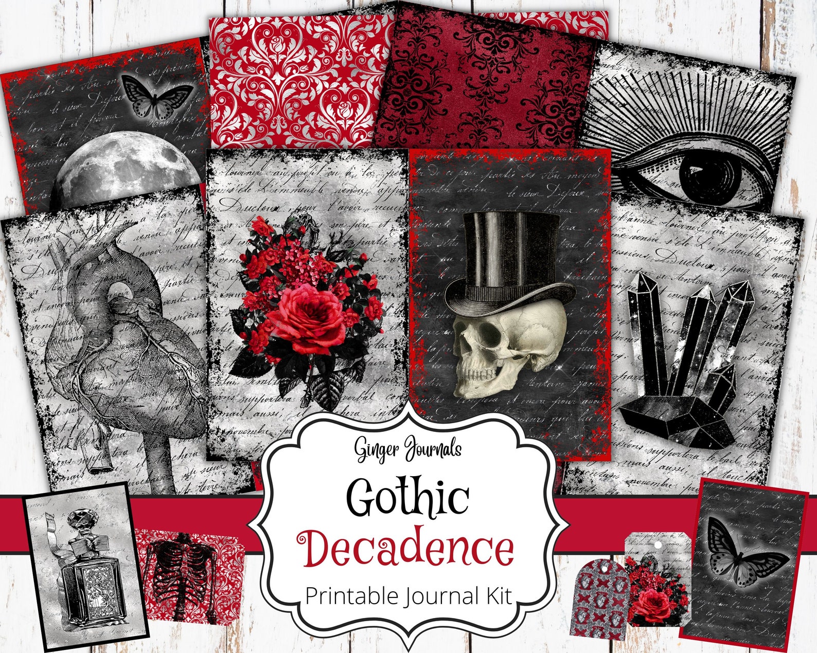 Gothic Junk Journal Kit, Witch Junk Journal Kit, Printable Journal ...