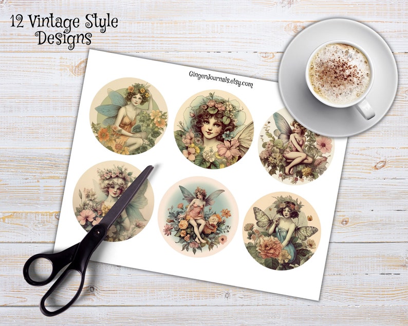 Vintage Style Fairy Ephemera, Fairies Ephemera, Junk Journal Printable ...