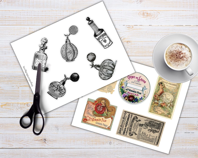 Vintage Perfume Ephemera Pages Digital File Vintage Scraps - Etsy