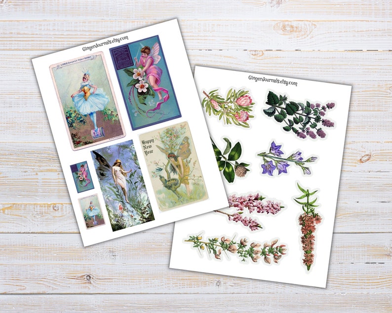Vintage Fairy Ephemera, Fairies Ephemera, Junk Journal Printables ...