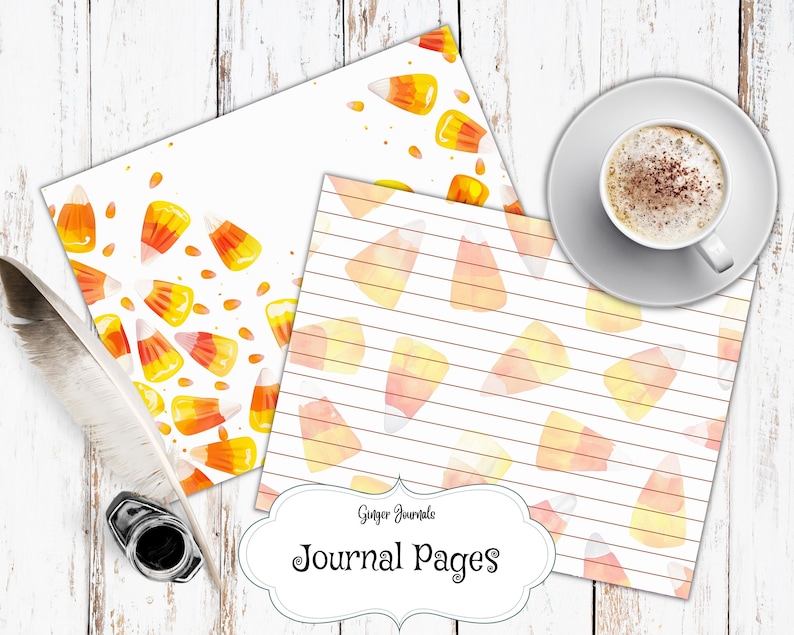 Candy Corn Junk Journal Kit, Digital, Candycorn Journal Kit, Halloween ...