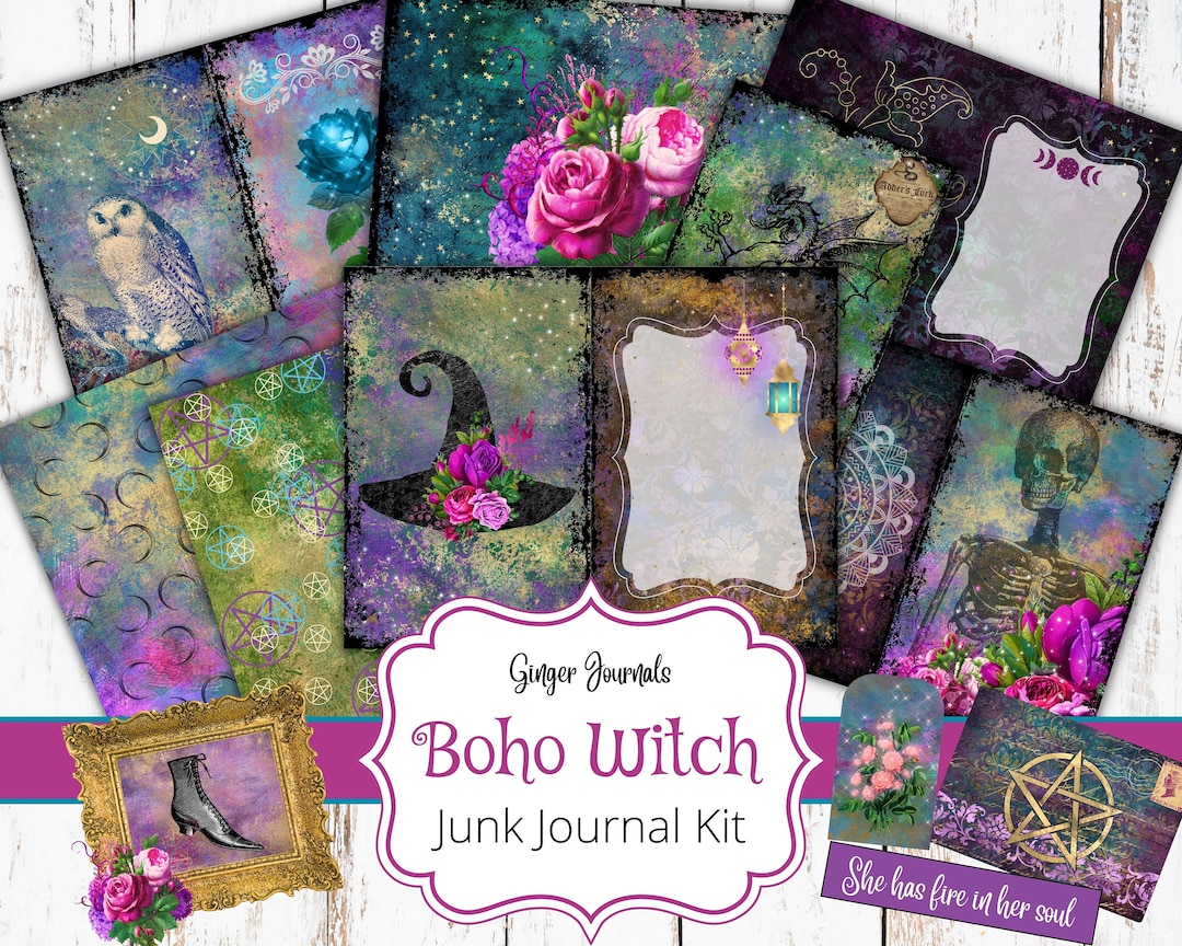 Boho Witch Junk Journal Kit, Junk Journal Printable, Journal Kit ...