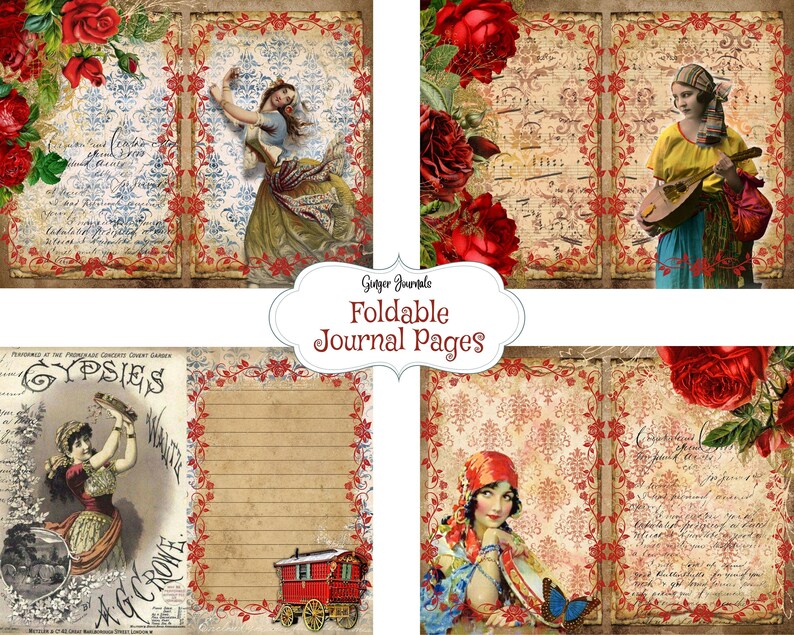 Vintage Gypsy Junk Journal Kit, Junk Journal Printable, Junk Journal ...