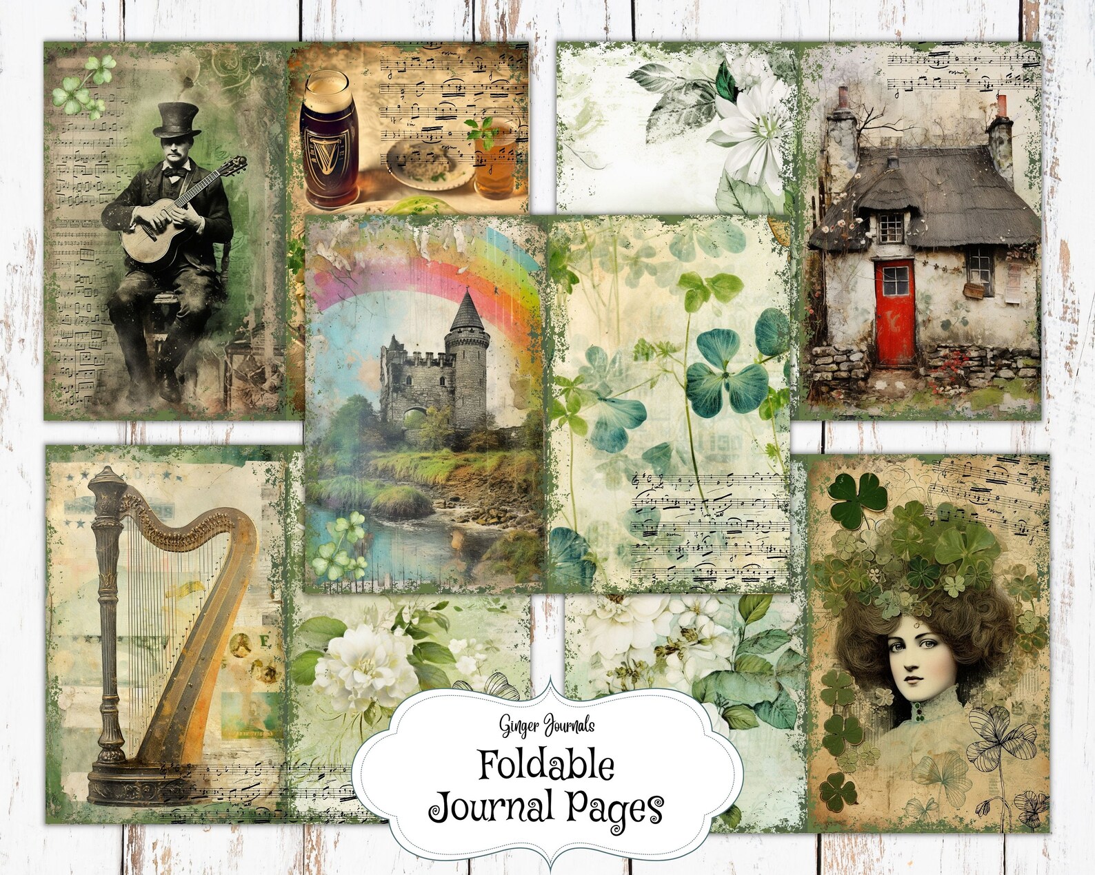 Vintage Irish Junk Journal Kit, Junk Journal Printable, Irish Journal ...