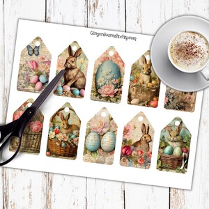 Shabby Easter Collage Ephemera, Easter Bunny, Easter Ephemera, Junk Journal Printable, Junk ...