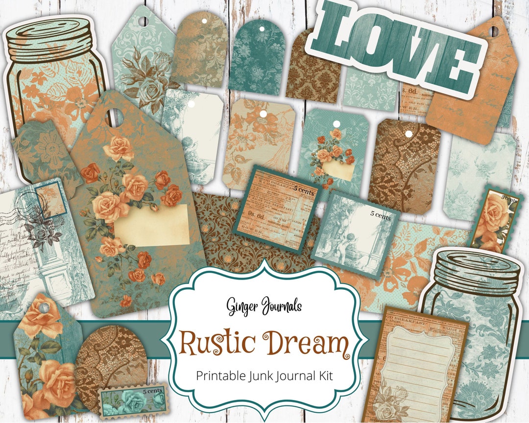 Printable Junk Journal Kit, Rustic Dream Journal, Junk Journal Download ...