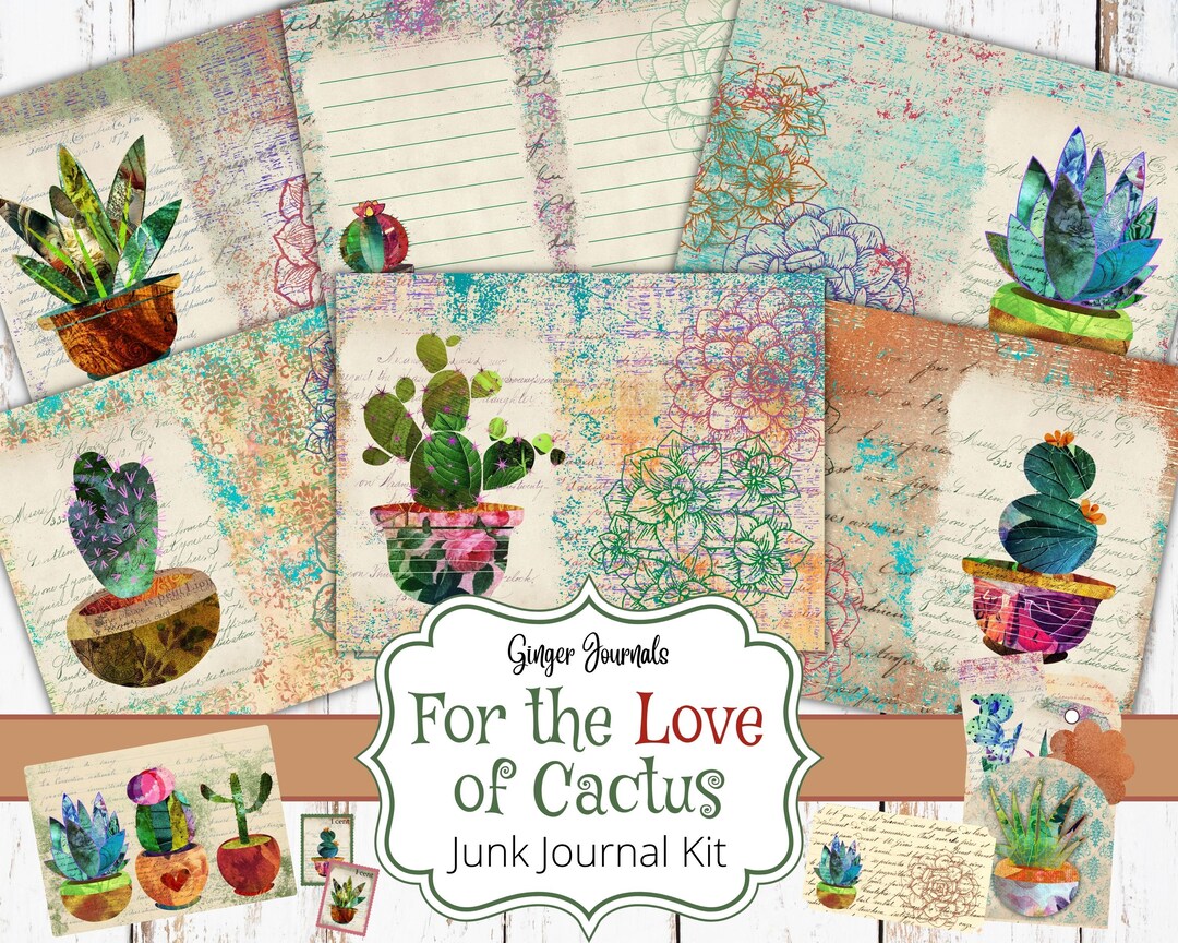 Cactus Junk Journal Kit, Junk Journal Printable, Junk Journal Paper ...