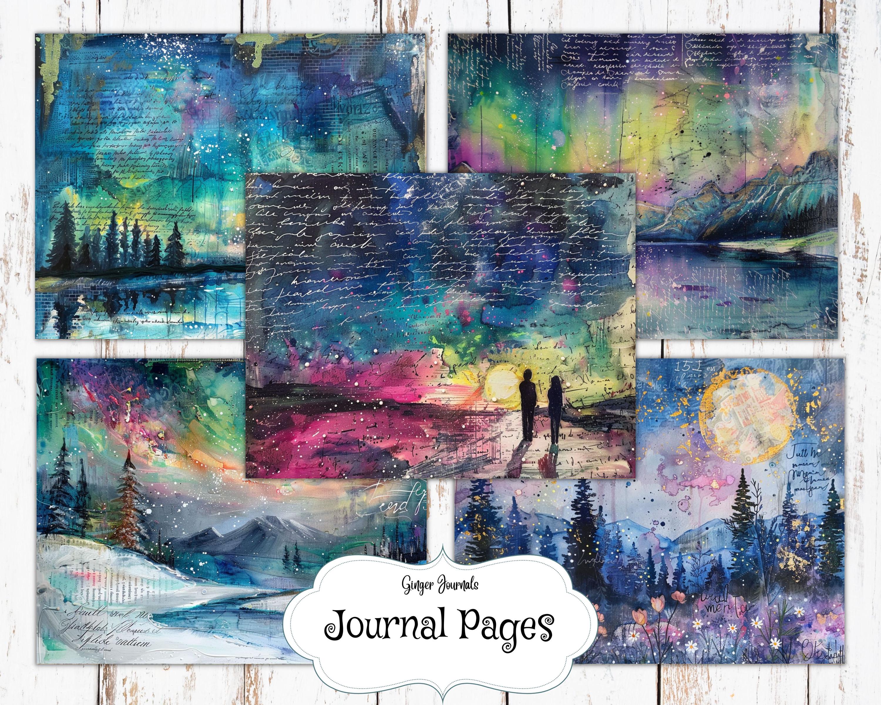 30 Page Mystical Northern Lights Junk Journal Kit, Junk Journal ...