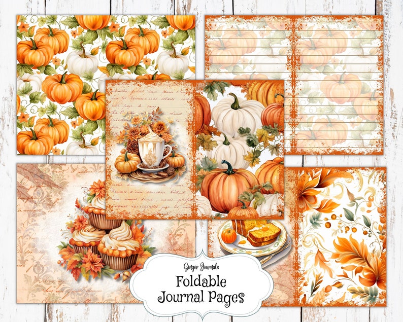 Pumpkin Junk Journal Kit, Junk Journal Printable, Pumpkin Ephemera ...