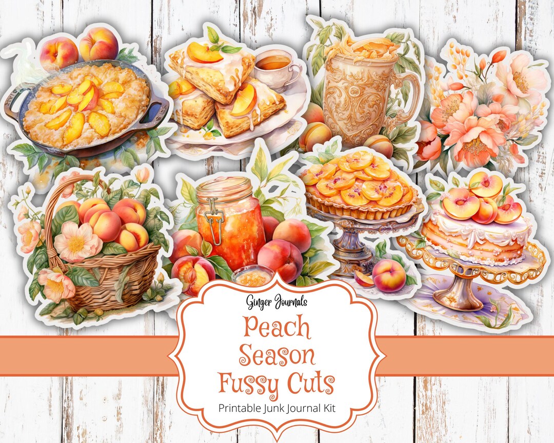 Peach Season Fussy Cuts, Junk Journal Kit, Ephemera, Junk Journal ...