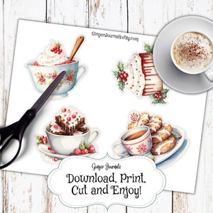 Boho Christmas Baking Journal Fussy Cuts, Junk Journal Kit, Journal Printable, Journal Fussy ...