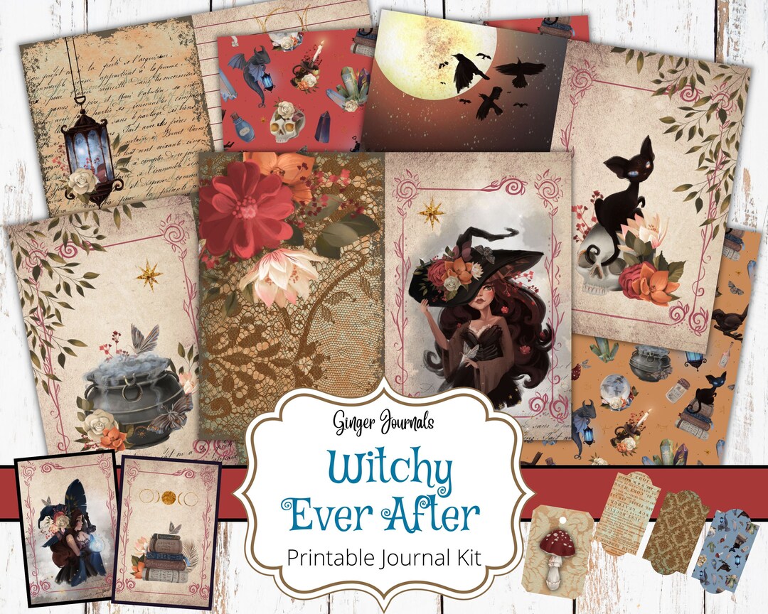 Witchy Ever After Junk Journal Kit, Witch Junk Journal Kit, Junk ...