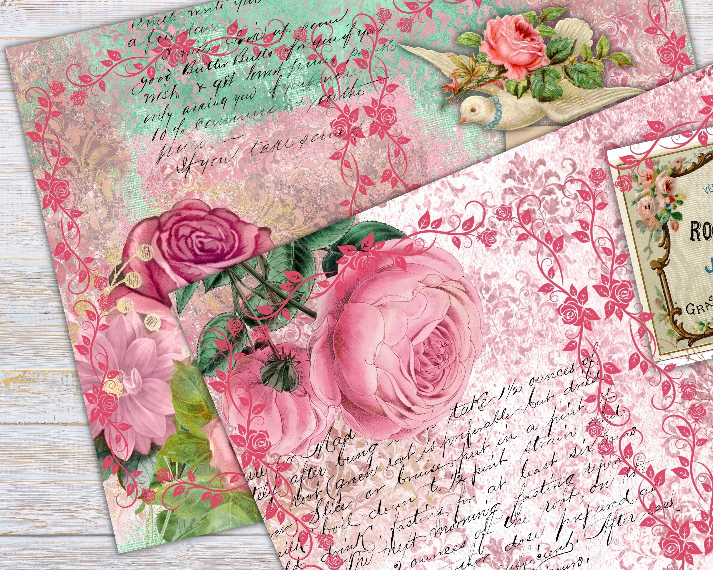 Wild Roses Junk Journal Kit Junk Journal Printable Add Ons - Etsy