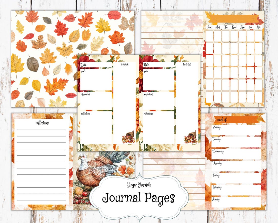Shabby November Planner Junk Journal Kit, Weekly Planner, Junk Journal ...