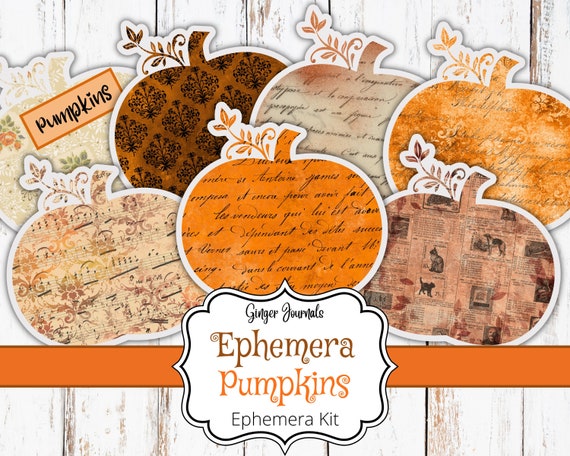 Pumpkin Ephemera Fall Ephemera Halloween Ephemera Junk - Etsy