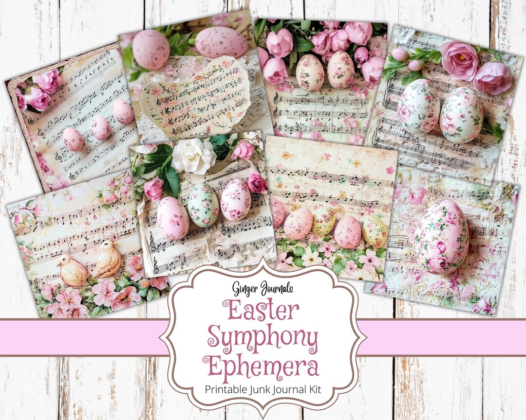 Easter Symphony Junk Journal Ephemera, Easter Junk Journal Kit, Junk ...