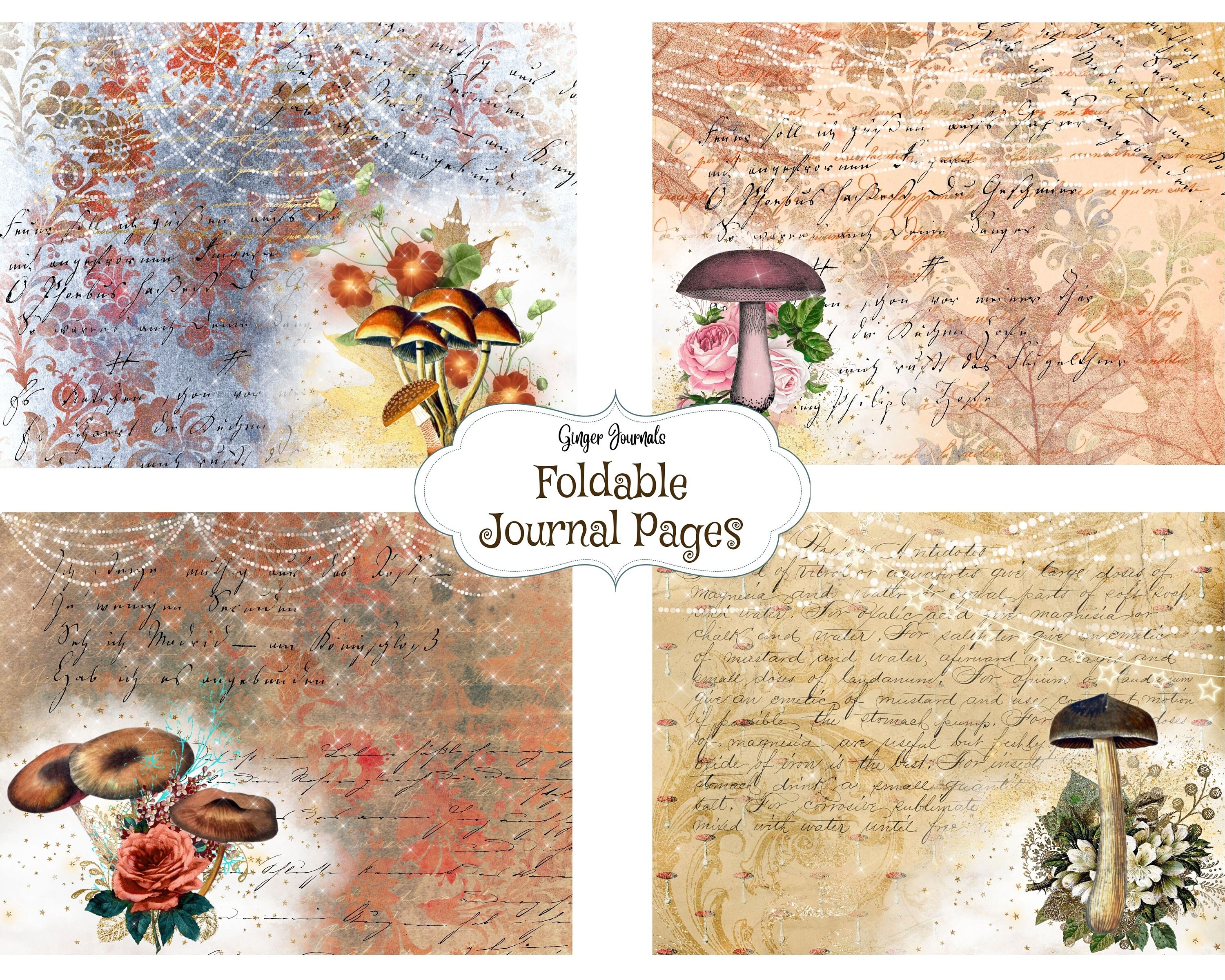 Whimsical Mushrooms Journal Kit Mushroom Journal Junk - Etsy
